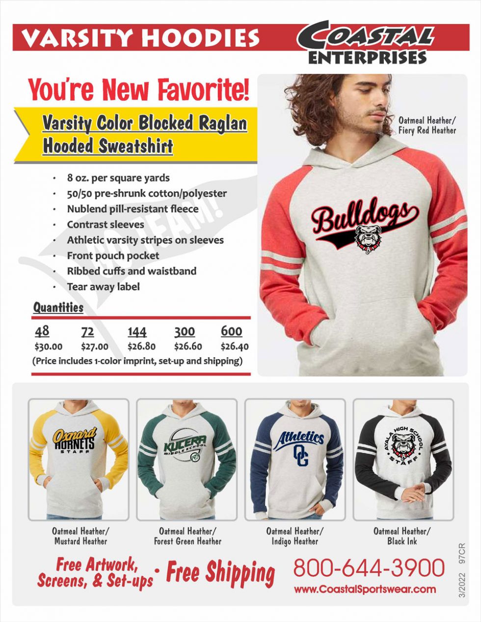Varsity Hoodie - PE Clothes & PE Uniforms | Coastal Enterprises